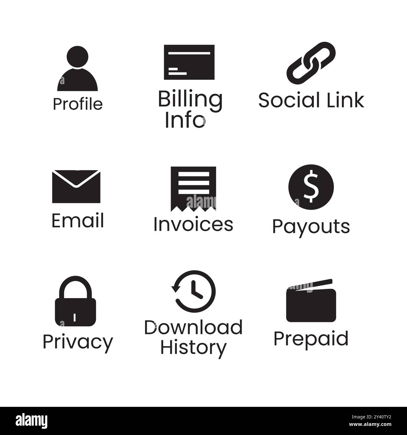Profile icon set, Billing icon and invoices icon set , Business profile ...