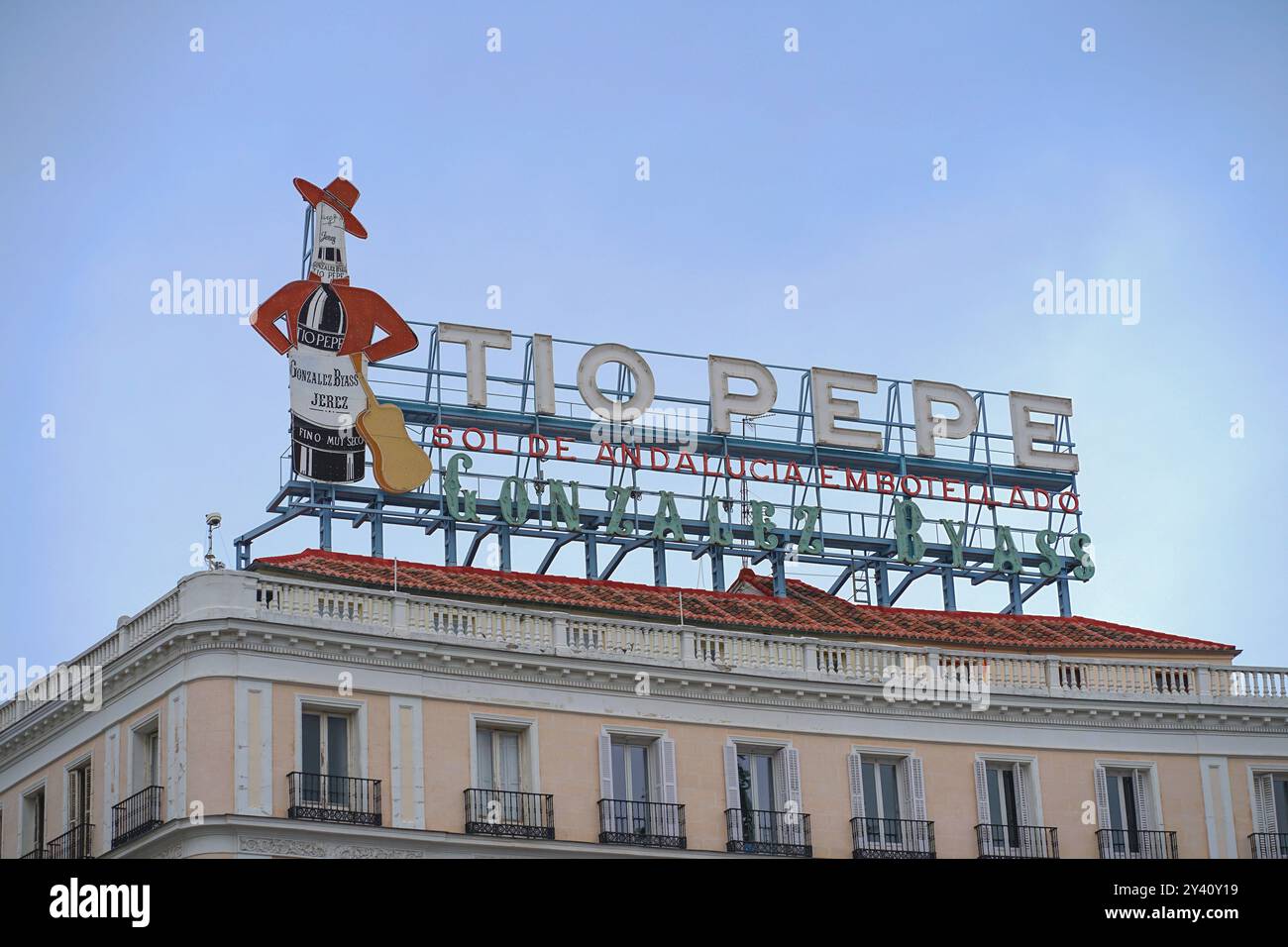 December, 6. 2023; Madrid, Spain: Famous "Tío Pepe" advertisement is an ...