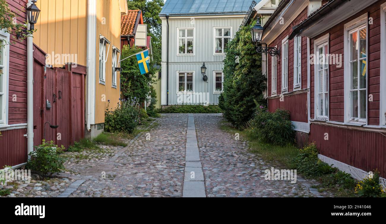 Gavle, Gavleborg County - Sweden - 07 31 2019 Streets of old town in ...