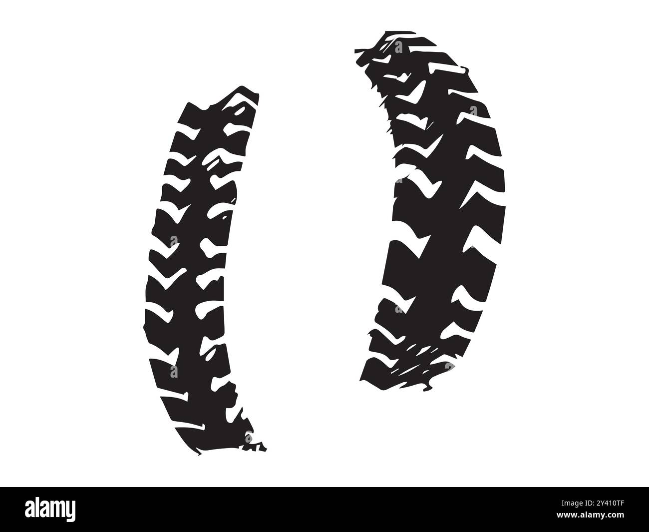Black tire tracks isolated on a white background. Concept of vehicle ...