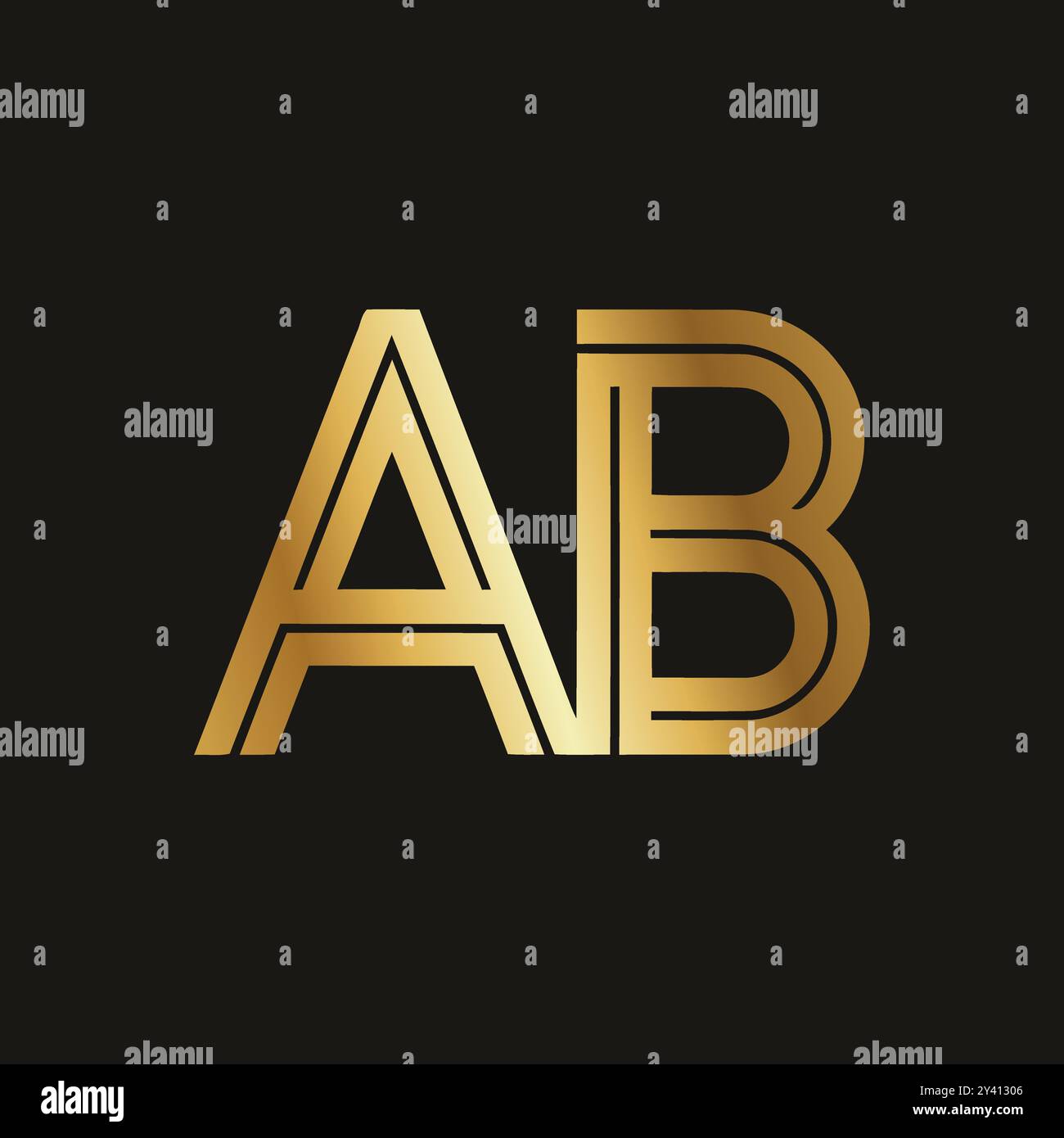 AB logo design with golden gradient color Stock Vector Image & Art - Alamy