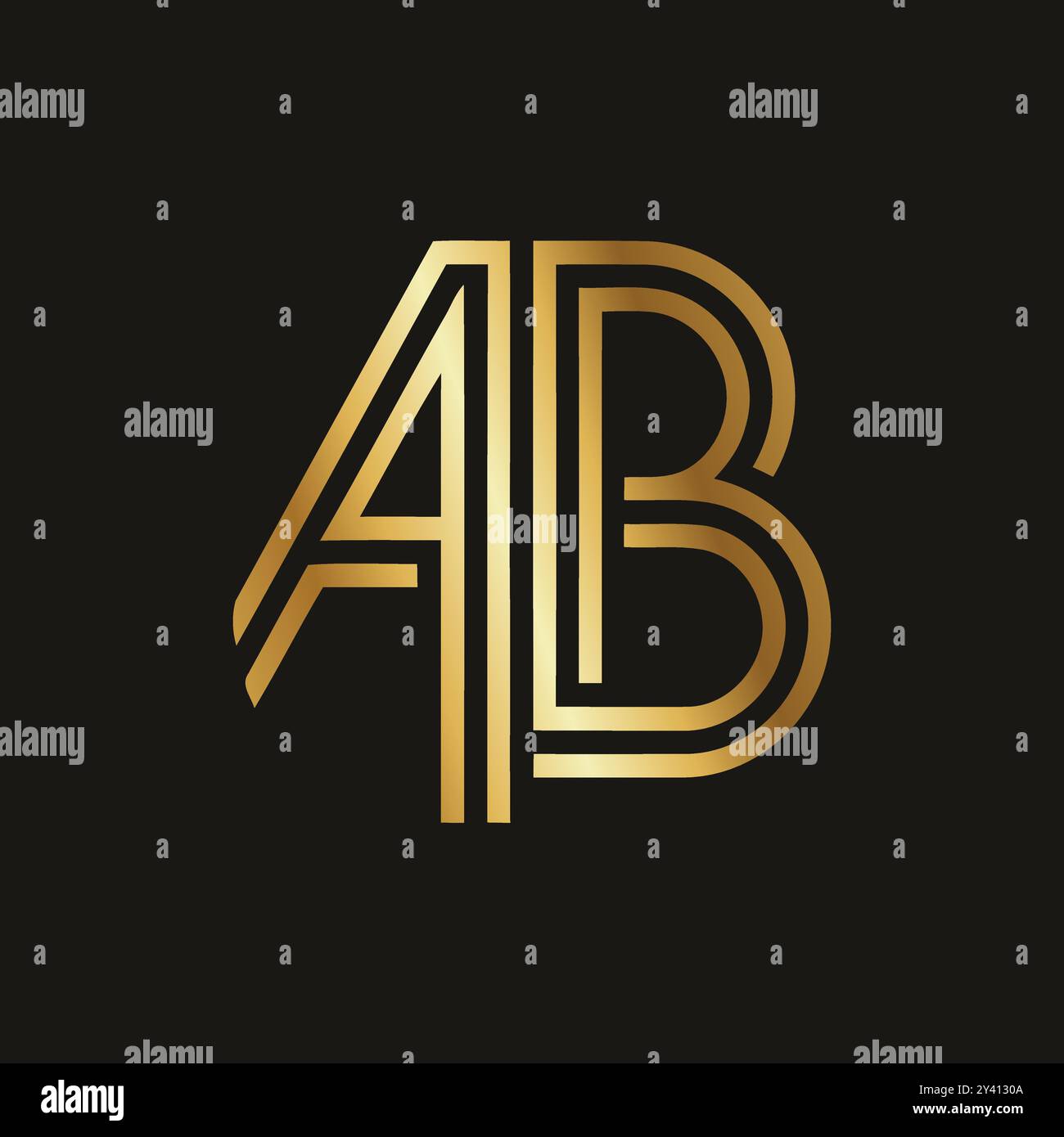 AB logo design with golden gradient color Stock Vector Image & Art - Alamy