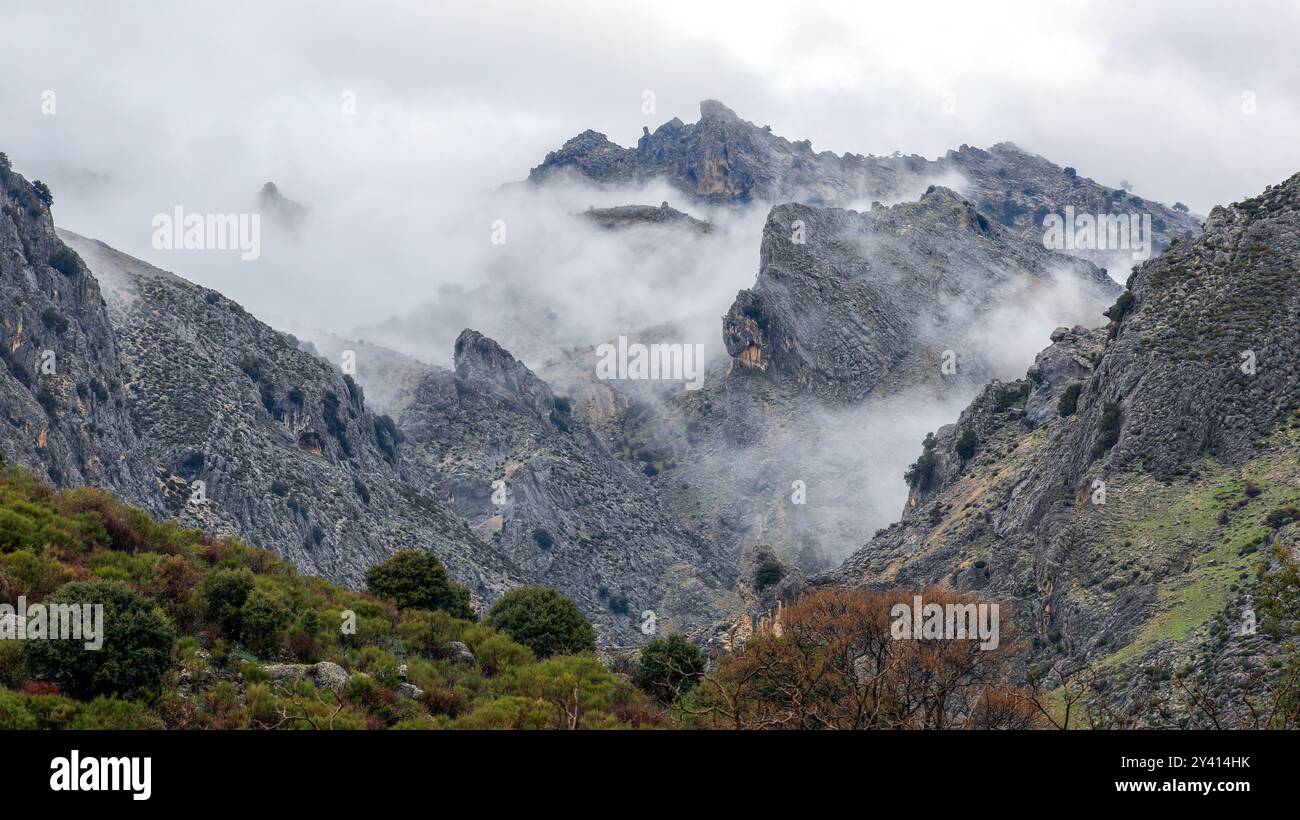 Spectacular view of the mountains and valley of the Sierra de Castril ...