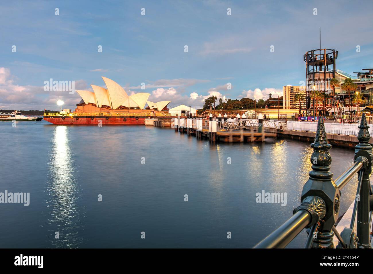 Night capture of the Sydney Opera House guarding the entrance to Sydney ...