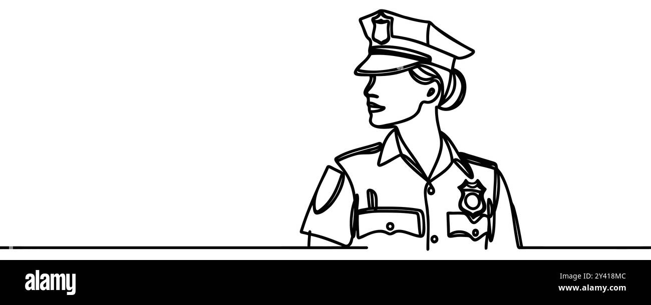 Isolated girl police officer Stock Vector Images - Alamy