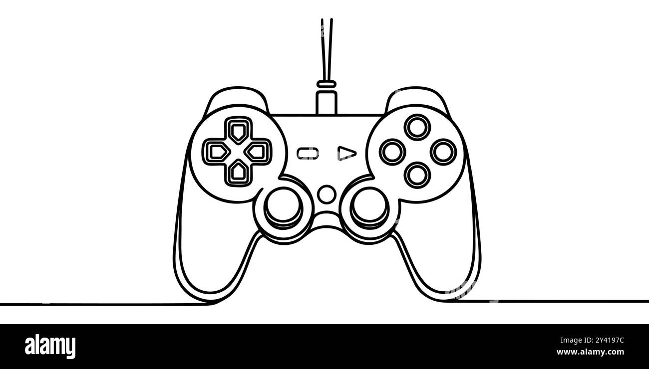 Game controller continuous one line drawing outline vector illustration ...