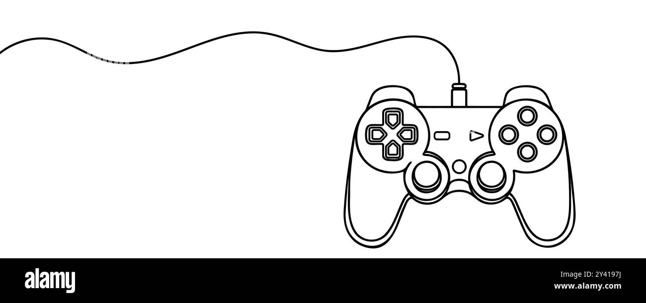 Game controller continuous one line drawing outline vector illustration ...