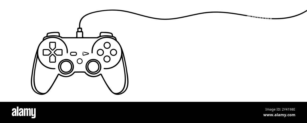 Game controller continuous one line drawing outline vector illustration ...