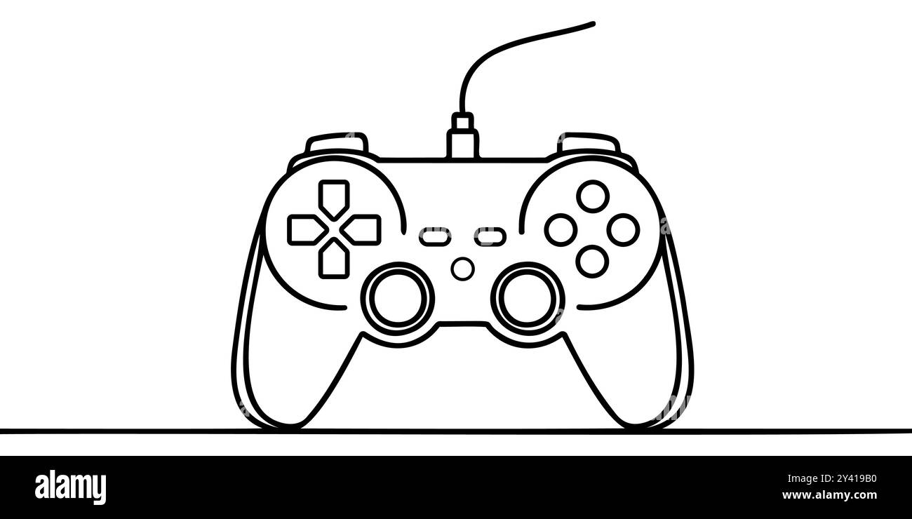 Game controller continuous one line drawing outline vector illustration ...