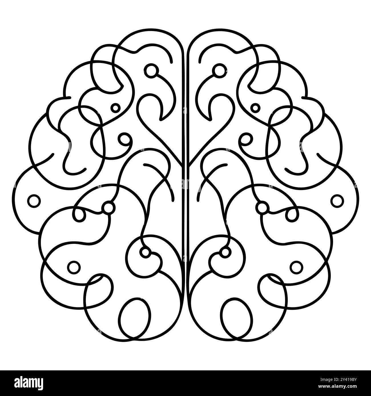 Continuous one line drawing of human brain. Hand drawn minimalism style ...