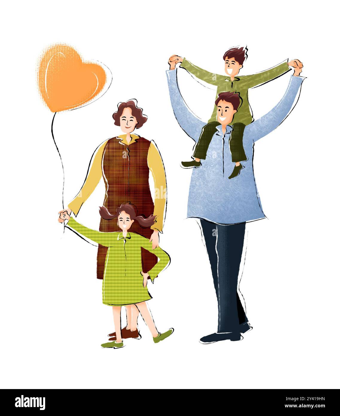 Family life painting Cut Out Stock Images & Pictures - Alamy