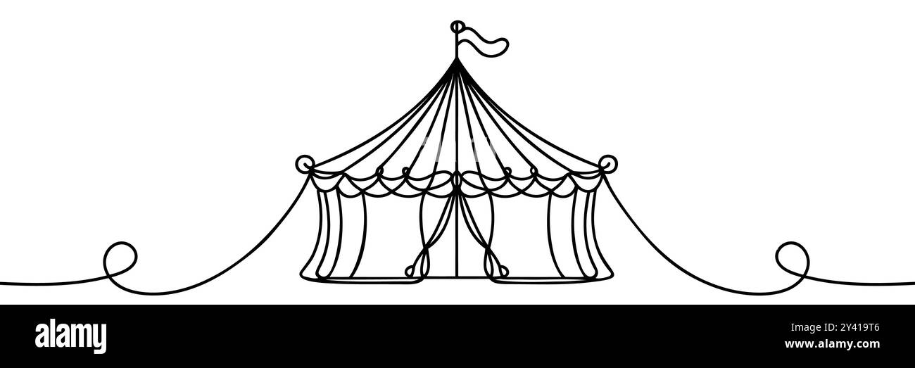 Circus tent Continuous one line drawing Stock Vector Image & Art - Alamy