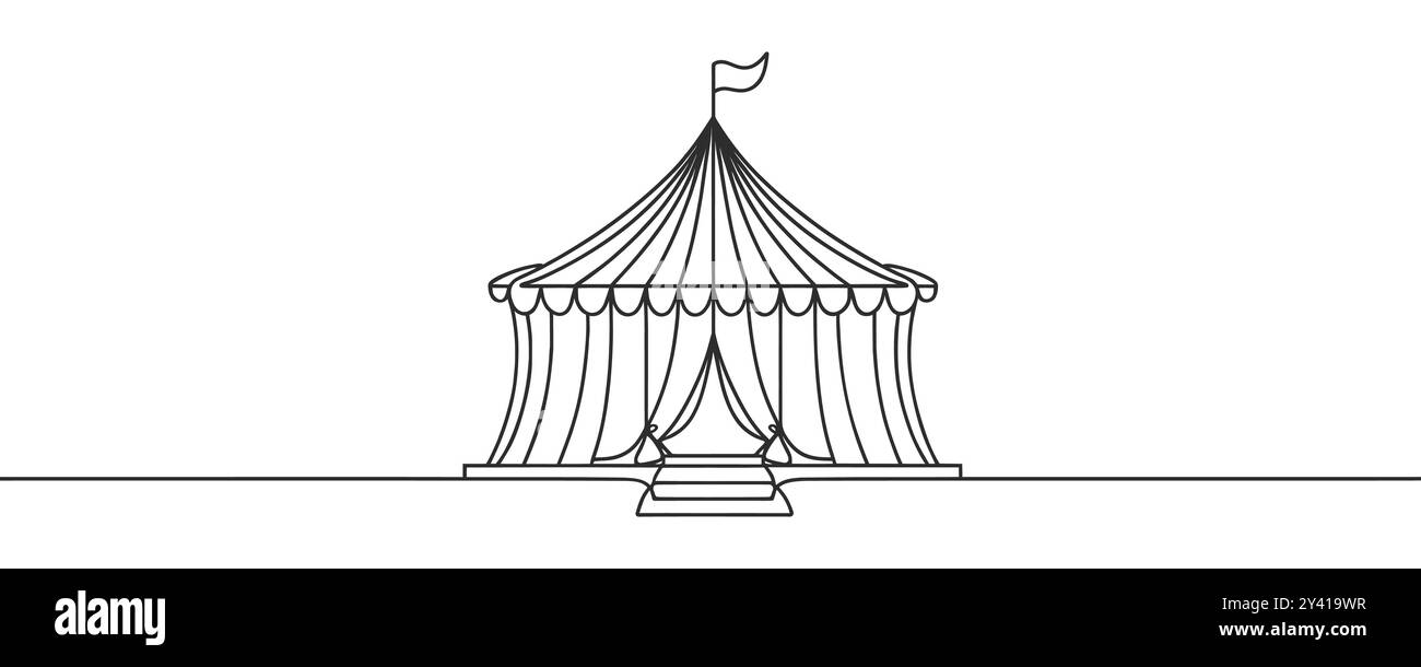 Circus tent Continuous one line drawing Stock Vector Image & Art - Alamy