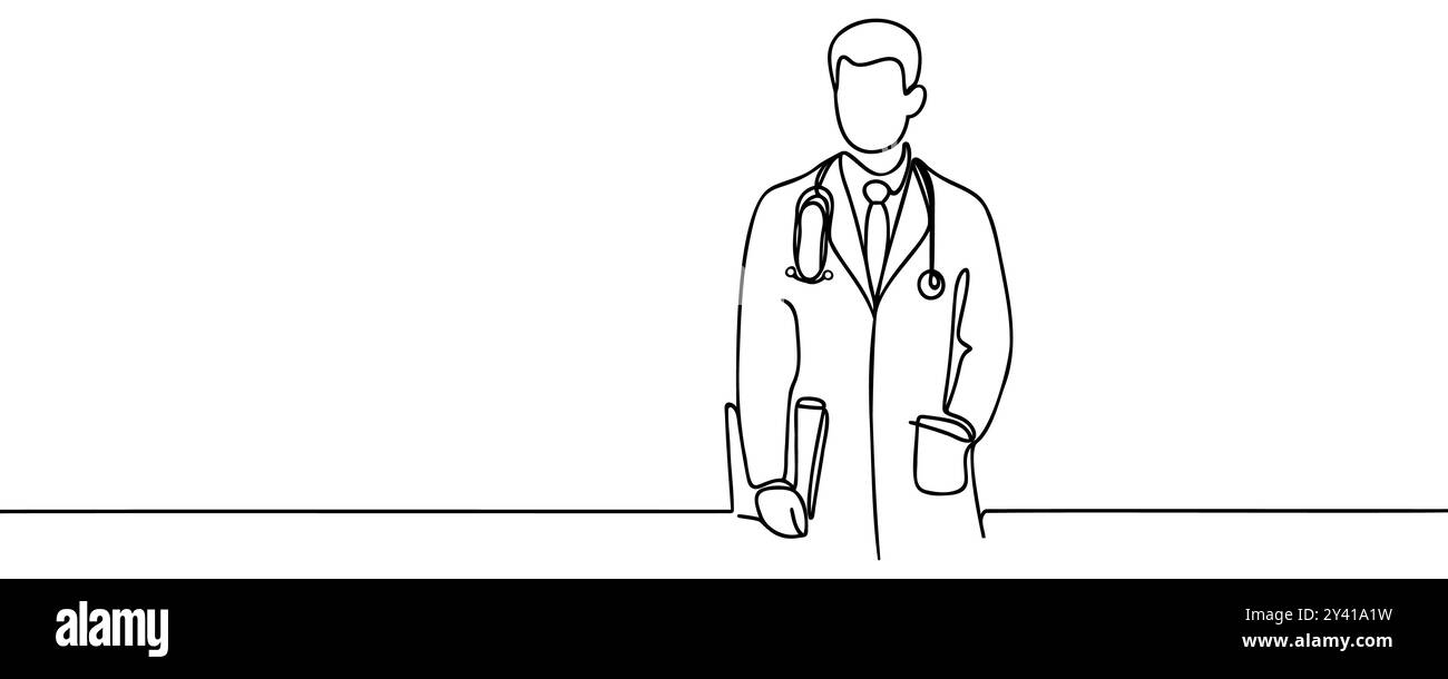 Continuous one line drawing of doctor Stock Vector Image & Art - Alamy