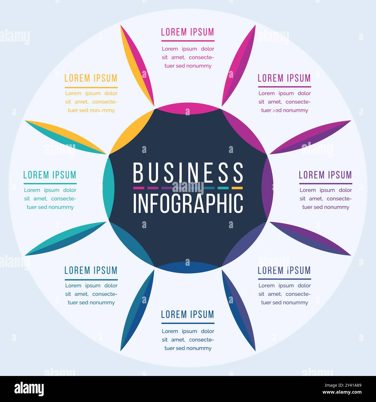 Infographic design 8 steps, objects, elements or options infographic ...