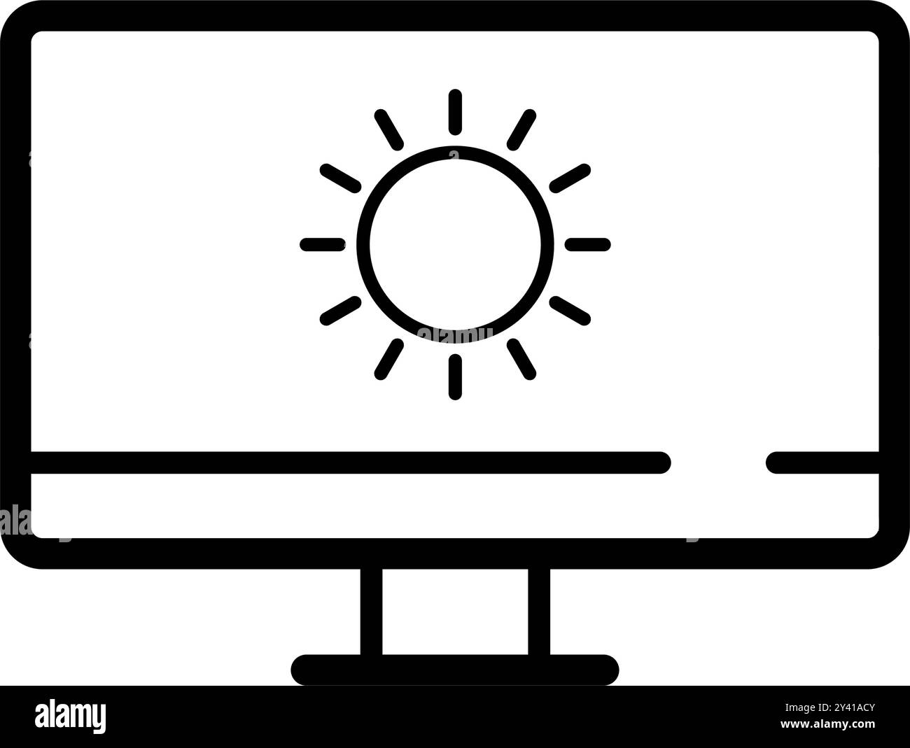 Monitor with sun screen setting - vector icon Stock Vector Image & Art ...
