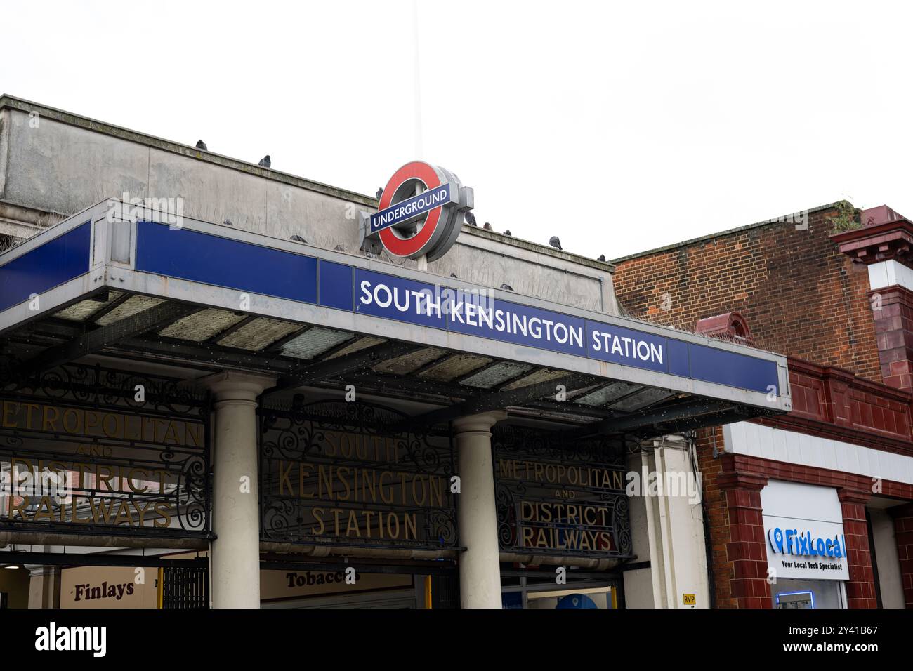 South Kensington underground station entrance, London Stock Photo - Alamy
