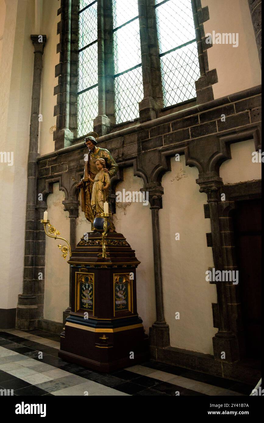 Gothic style wainscoting and Baroque style interior of Our Lady Church ...