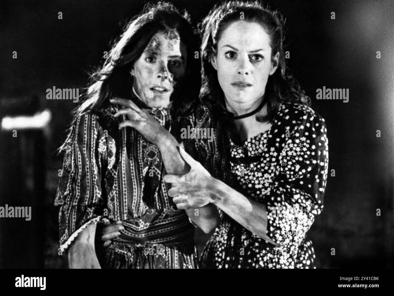 Sharon Crabtree, Emby Mellay, on-set of the film, "The Touch Of Satan", Futurama International ...