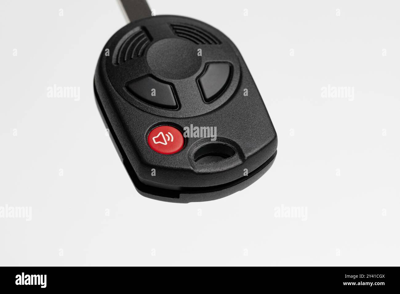 Emergency panic button on car key FOB. Vehicle alarm, security and ...