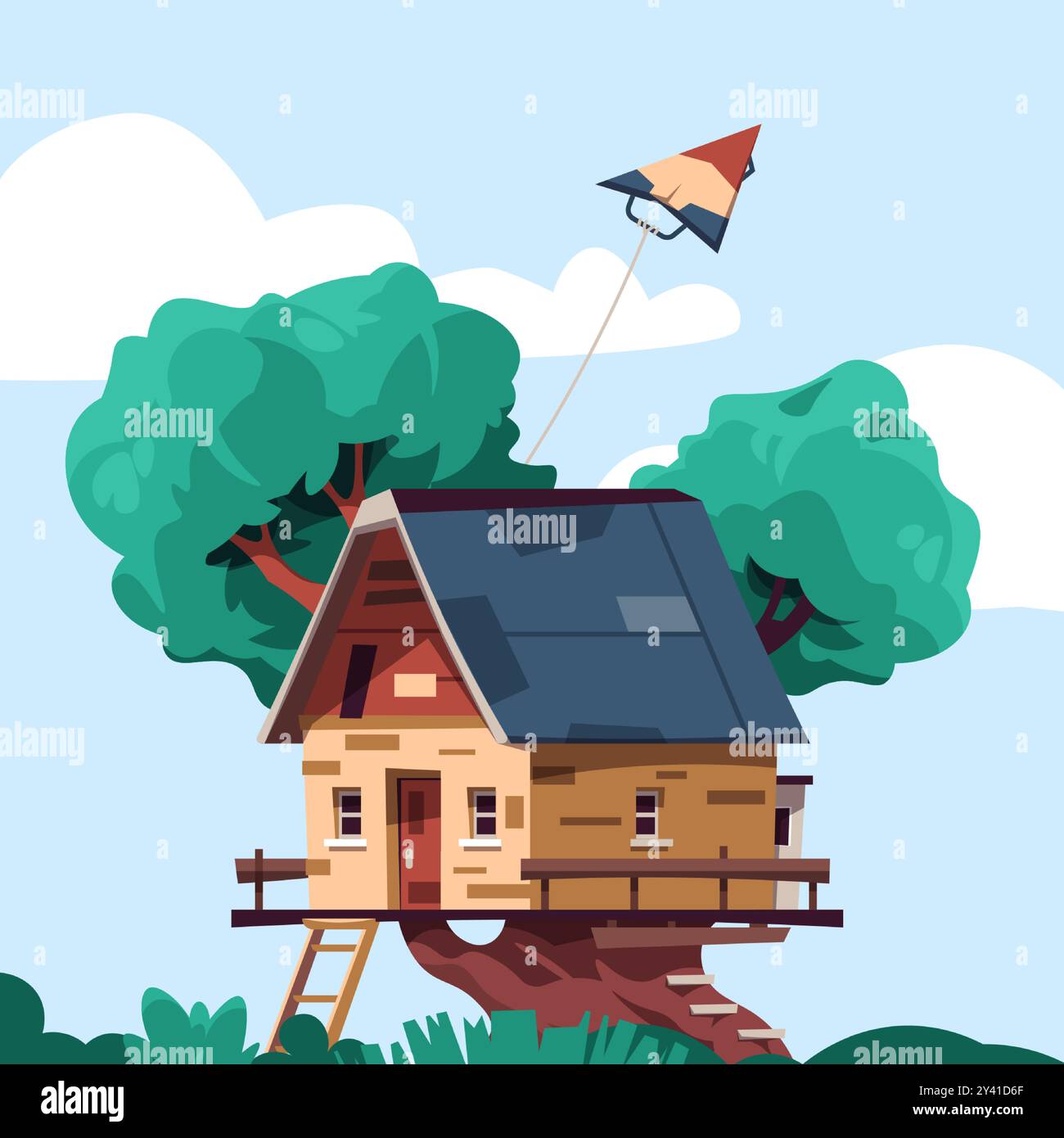 Cozy small wooden hut Stock Vector Images - Alamy