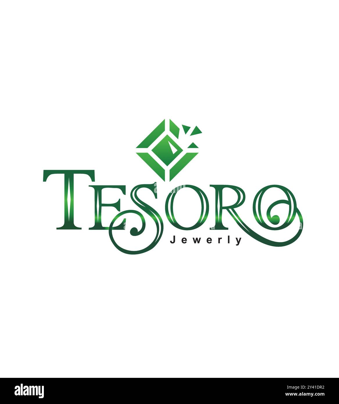 green jewel logo with text on the white background. cube logo Stock ...