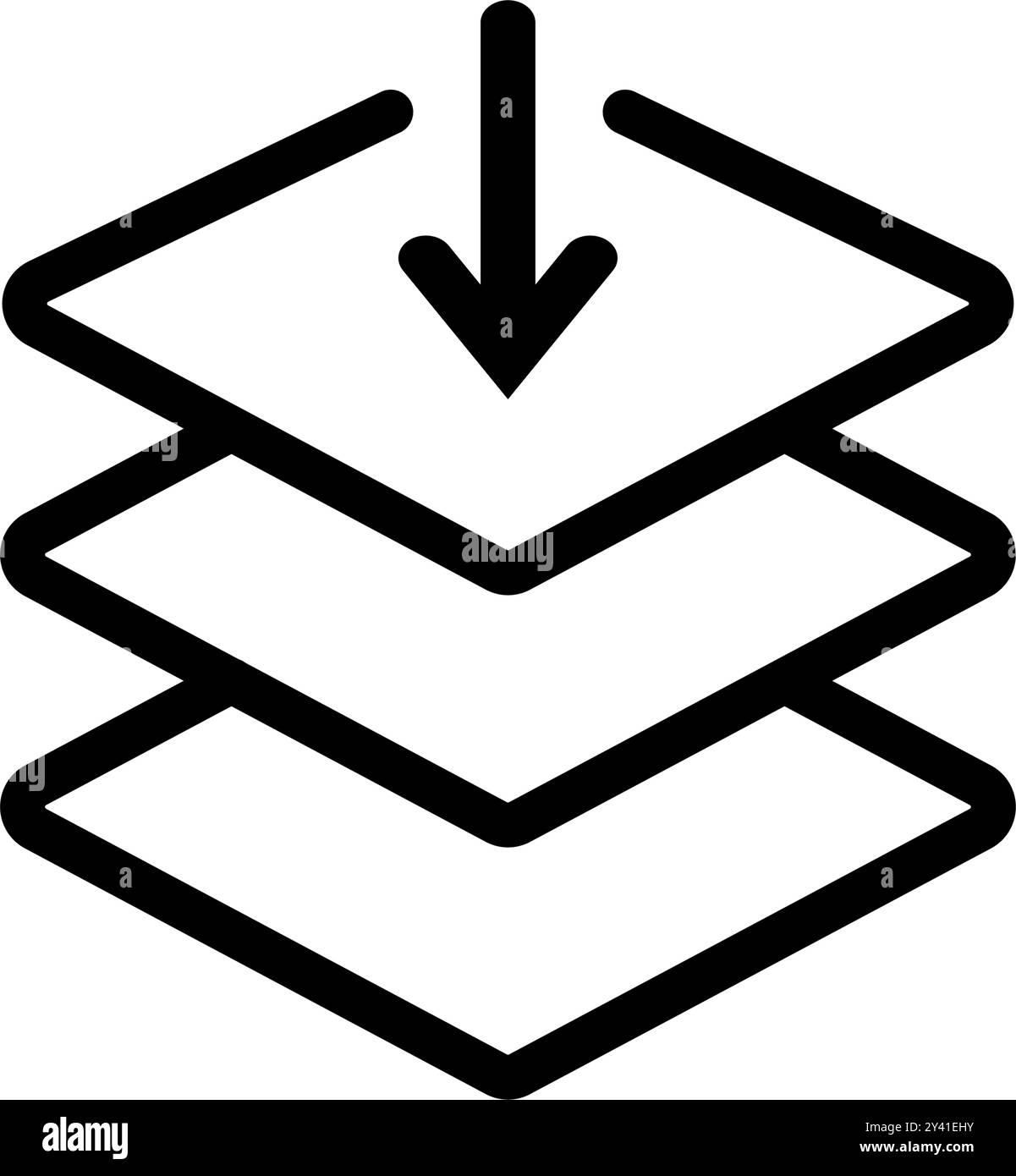 layer down, layer shift down - vector icon Stock Vector Image & Art - Alamy