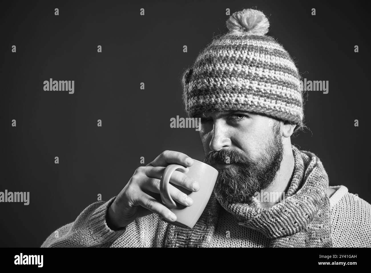 Cup tasty coffee in Black and White Stock Photos & Images - Alamy