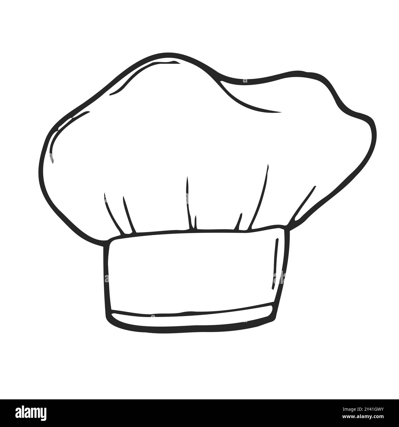 Uniform caps for kitchen staff in doodle style. Classic chef toque and ...