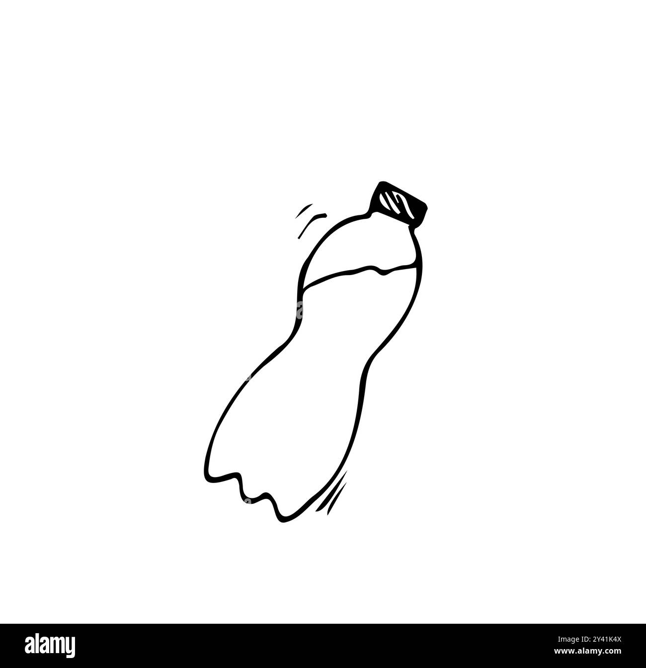 Vector Single Sketch Plastic Bottle of Water. plastic bottle, container ...