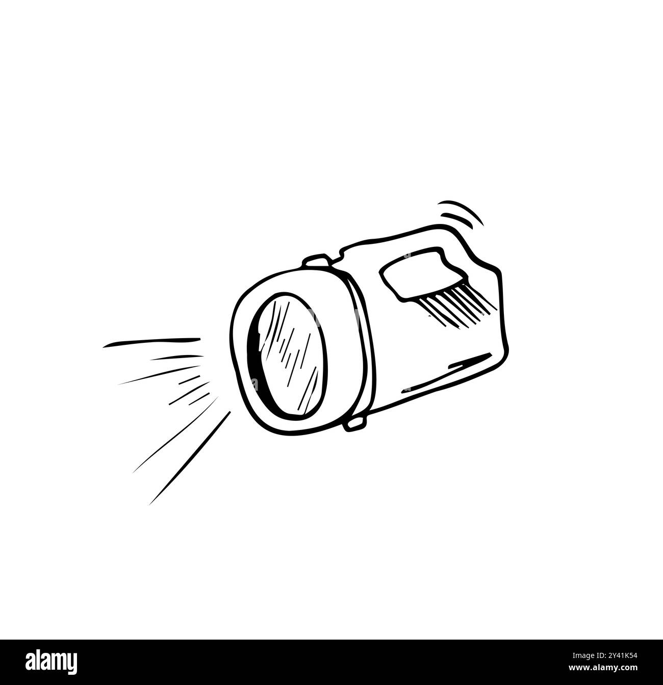 Doodle style electric flashlight or torch in vector format Stock Vector ...
