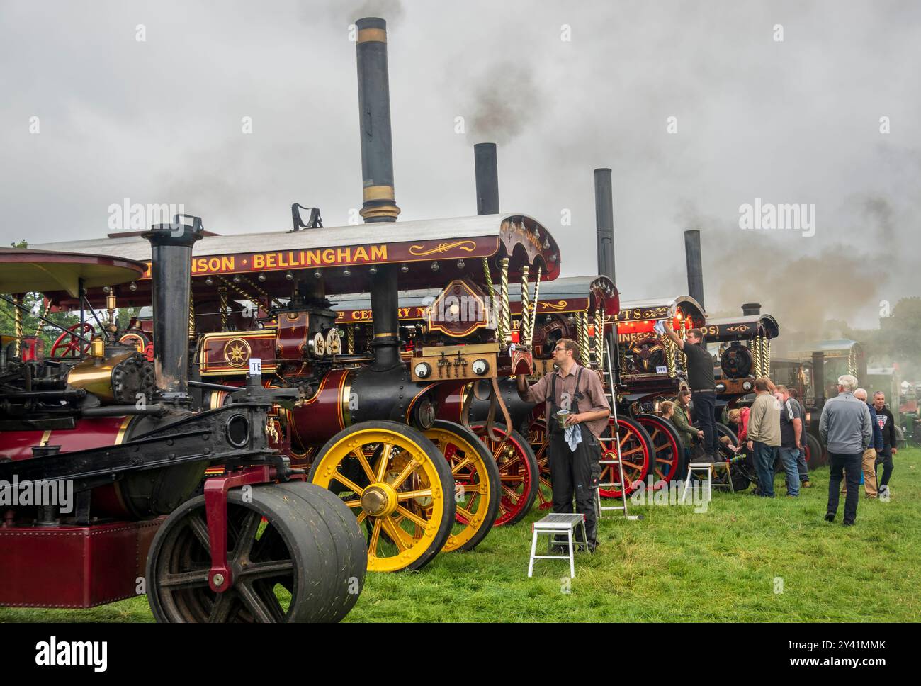 Steam tractors are being polished for showing at the 37th Hunton Steam ...