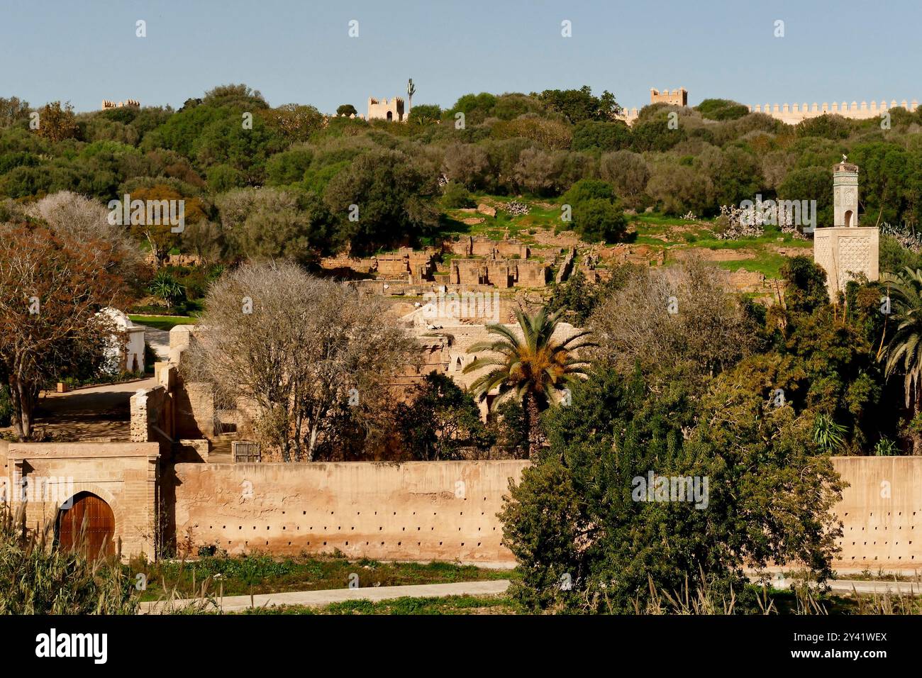 El Chellah, landscaped gardens on the site of an ancient citadel with ...