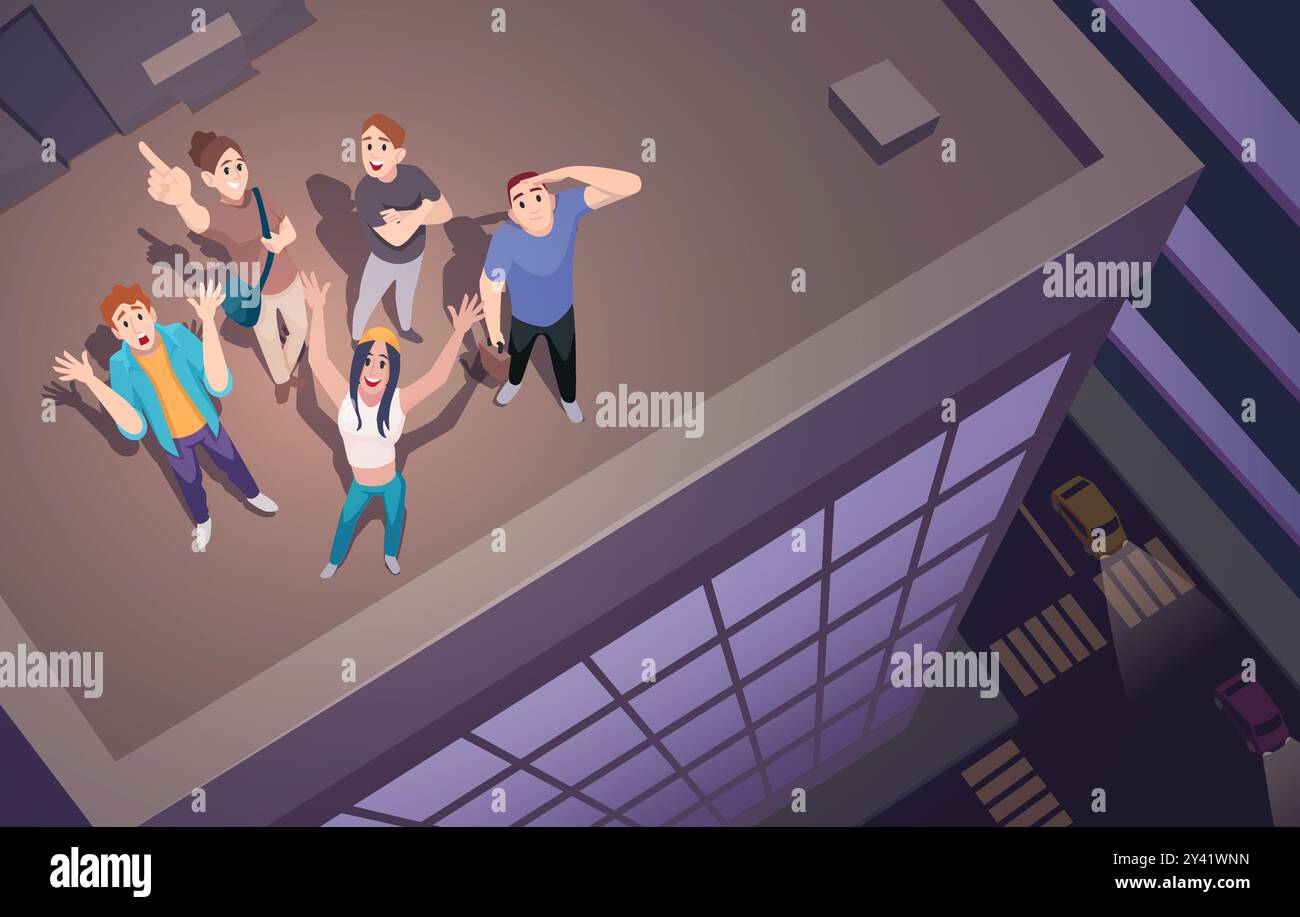 Top view person. Crowd with different hands gestures standing exact ...