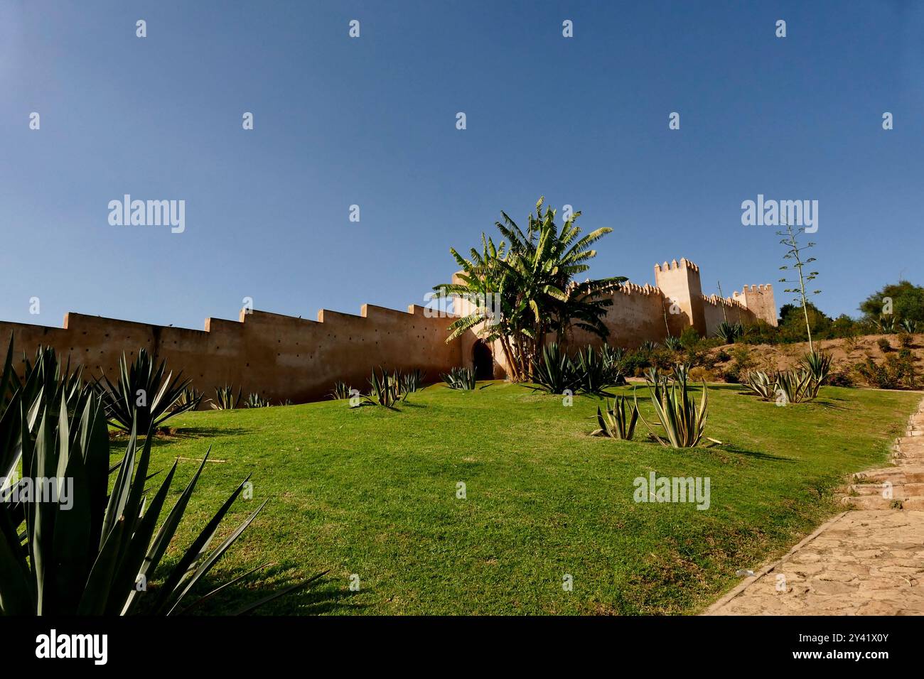 El Chellah, landscaped gardens on the site of an ancient citadel with ...