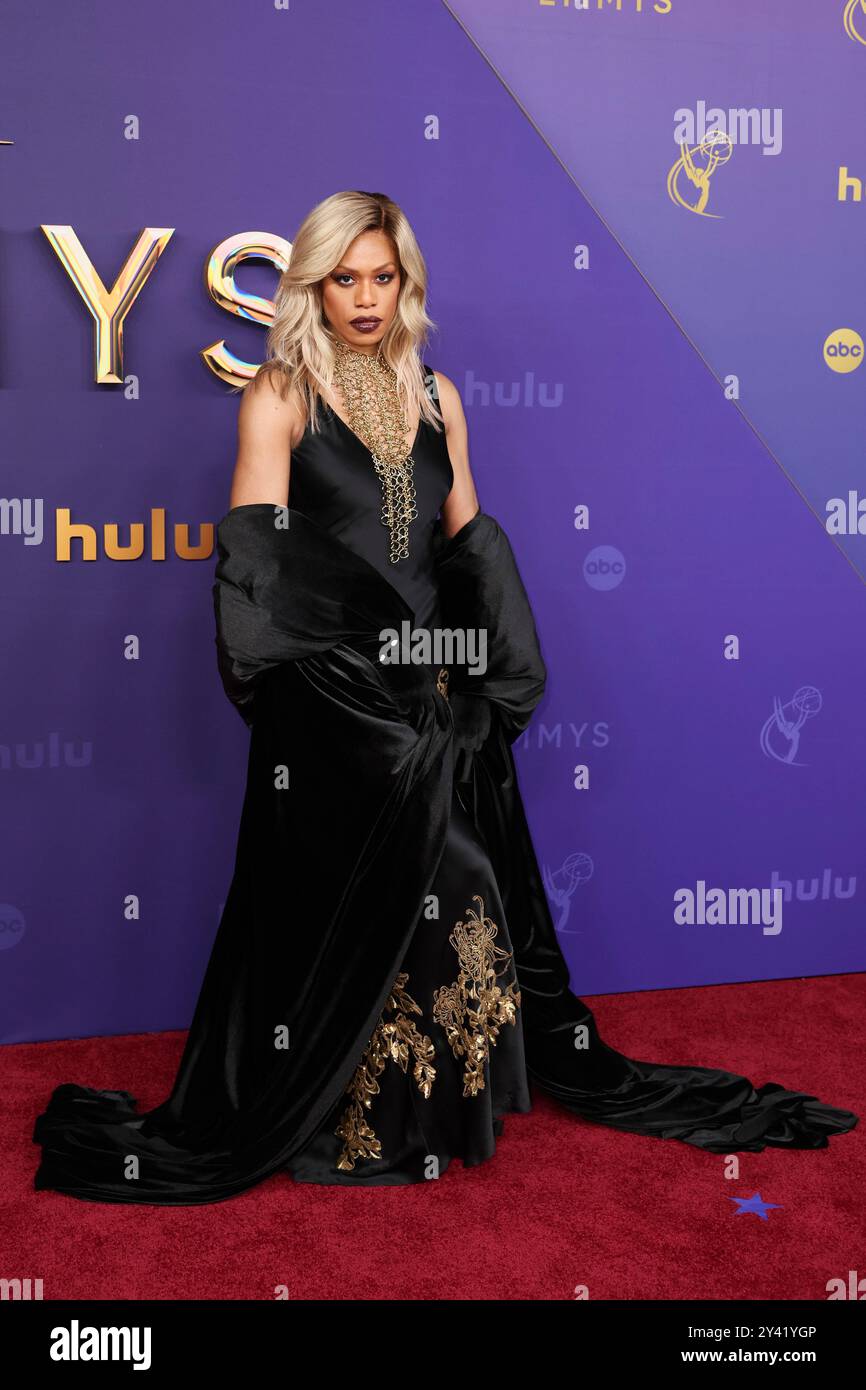 Laverne Cox poses for a Red Carpet portrait at the 76th Emmy Awards on ...