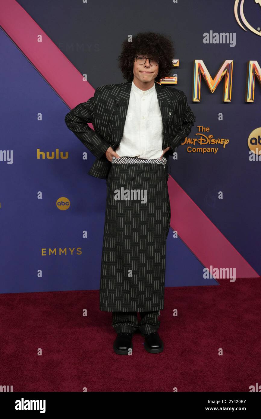 Reece Feldman poses for a Red Carpet portrait at the 76th Emmy Awards ...