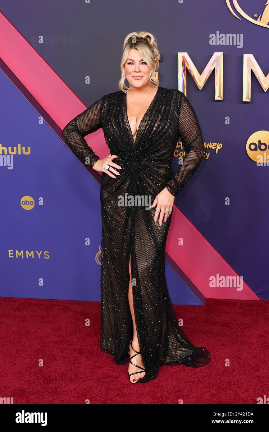 Heather McMahan poses for a Red Carpet portrait at the 76th Emmy Awards ...