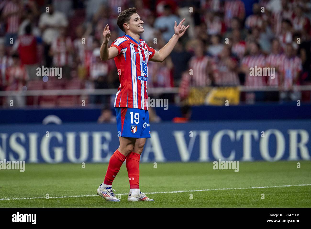 Julian Alvarez of Atletico de Madrid celebrates his goal during the La ...