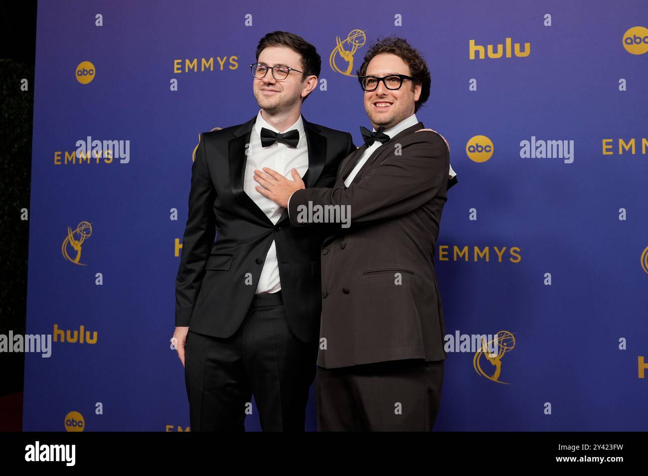 Zach Dunn, left, and Jake Bender arrive at the 76th Primetime Emmy Awards on Sunday, Sept. 15 ...
