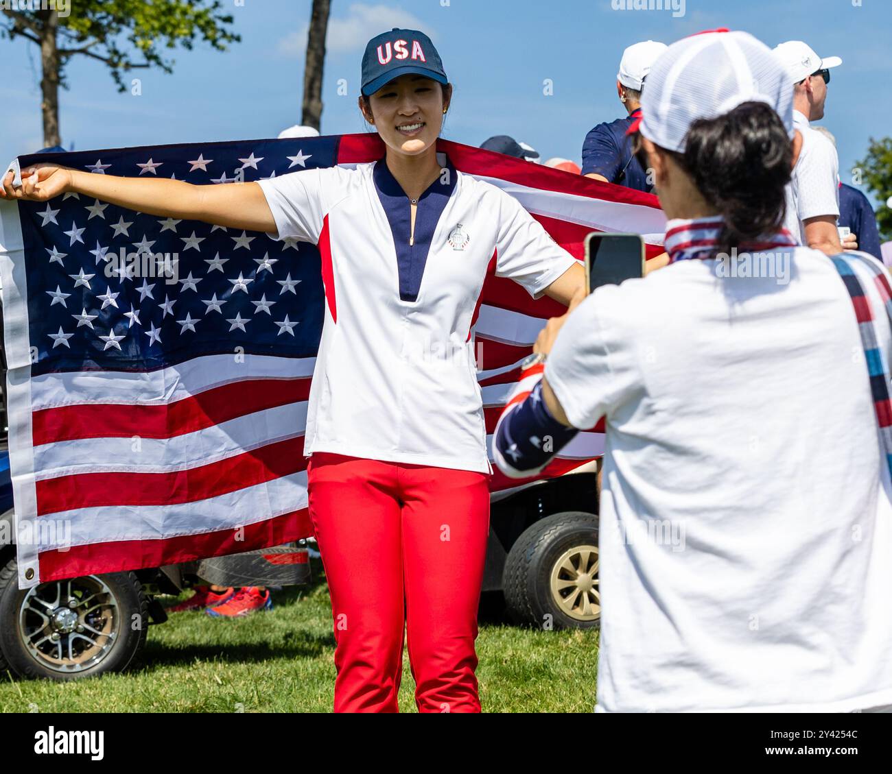 Gainesville, Va, USA. 15th Sep, 2024. Team USA's ROSE ZHANG celebrates ...
