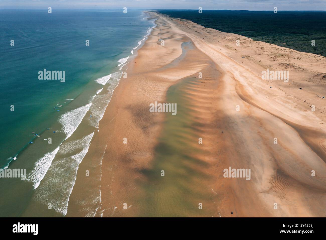 Aerial view of the Coubre beach at Charente-Maritime, France Stock ...