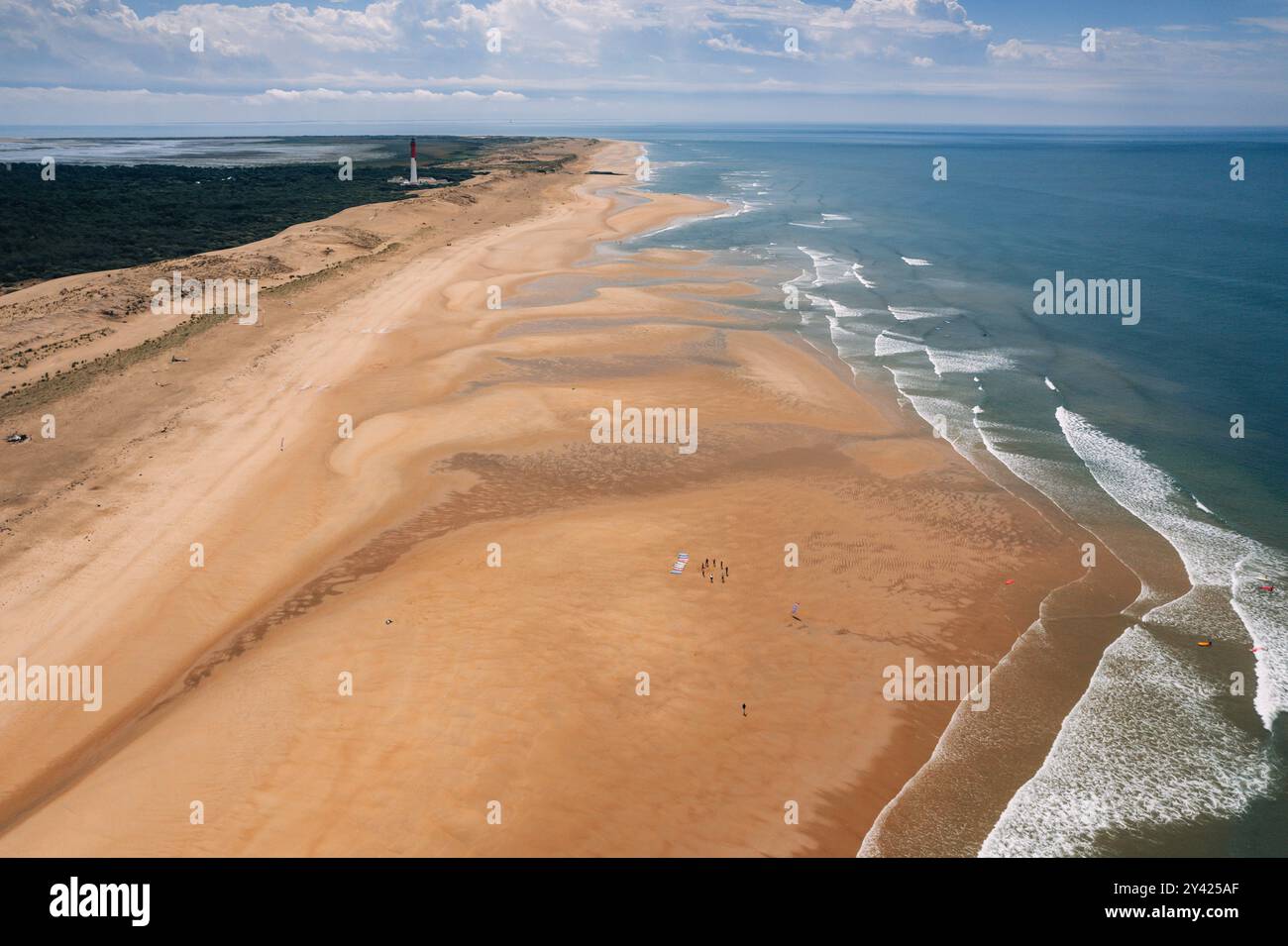 Aerial view of the Coubre beach at Charente-Maritime, France Stock ...