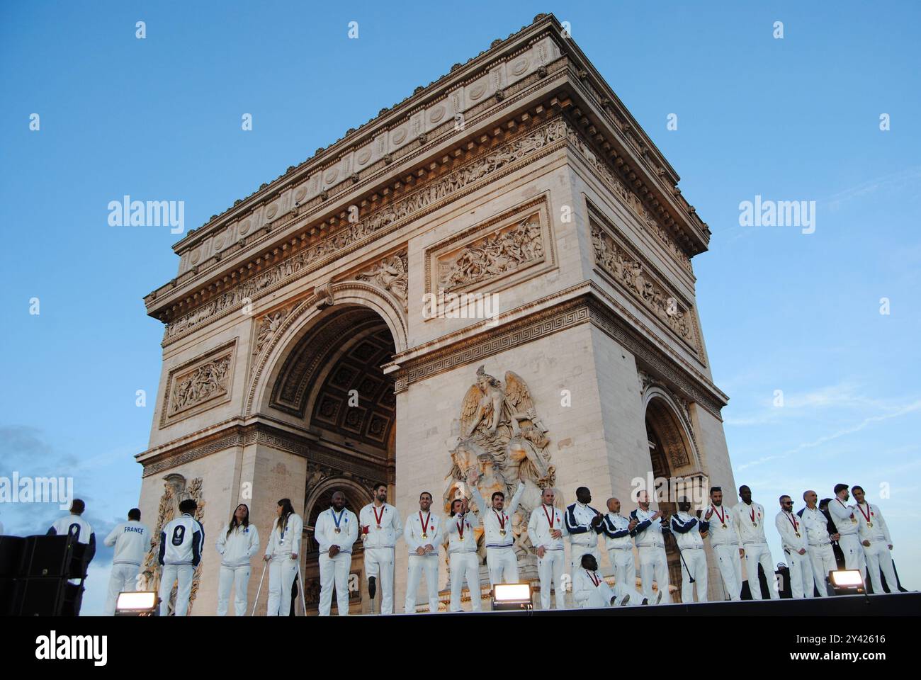 Paris, France - September 14 2024: Paris 2024 Parade des Champions with ...