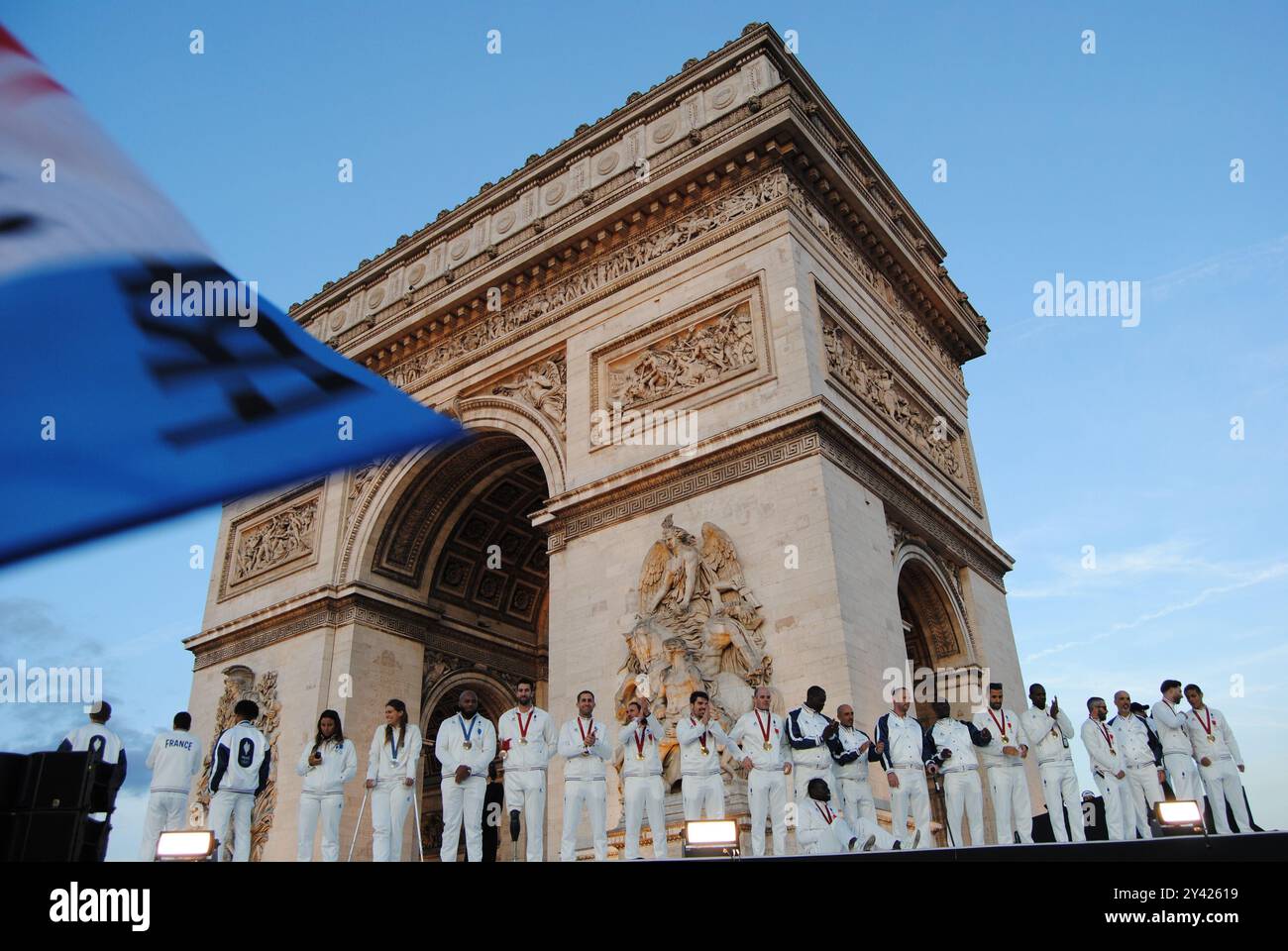 Paris, France - September 14 2024: Paris 2024 Parade des Champions with ...