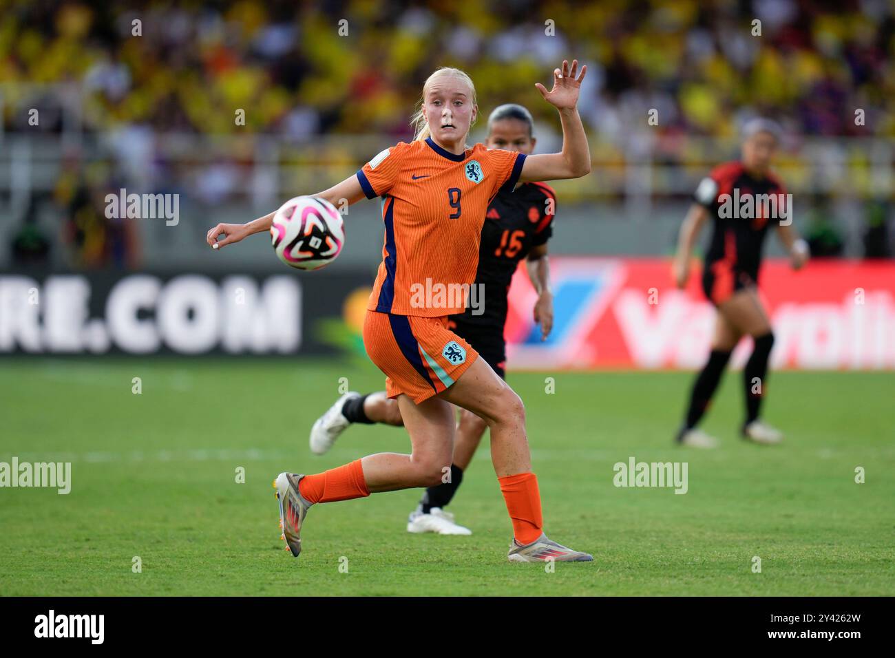 The Netherlands' Bo Van Egmond, front, and Colombia's Juana Ortegon ...