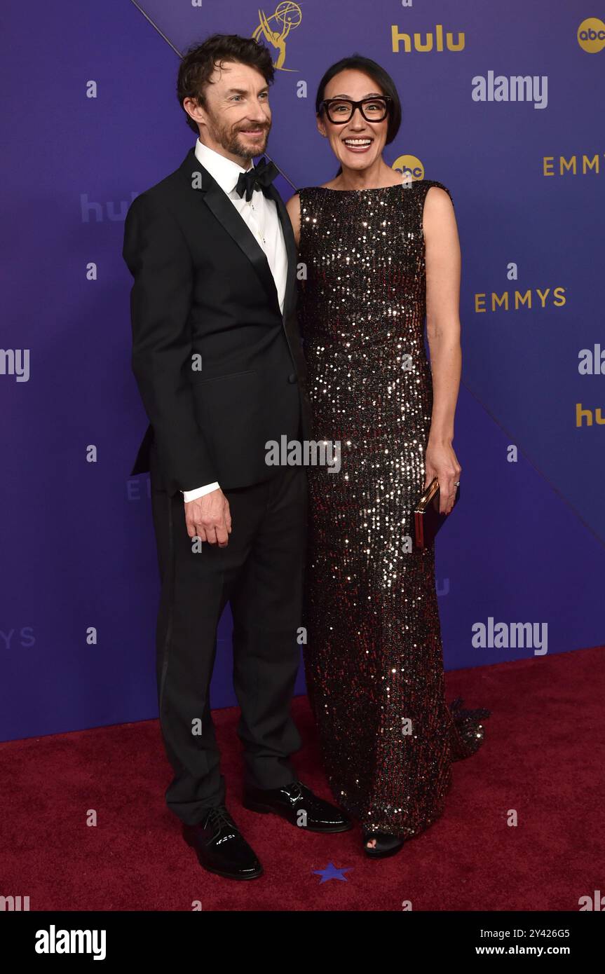 Jerome Schwartz, left, and Shannon Goss arrive at the 76th Primetime ...