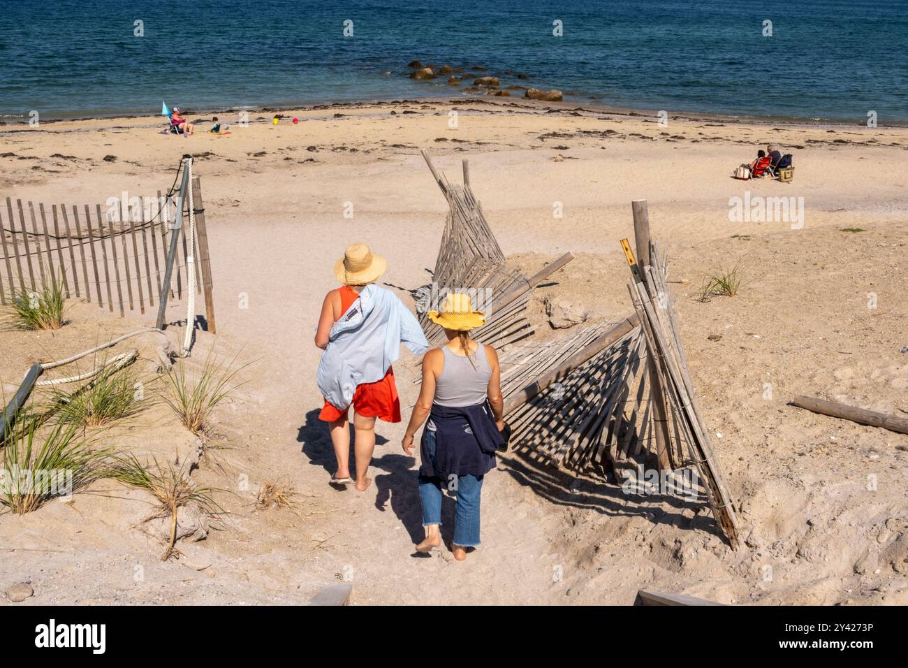 Two women at Town Neck Beach in Sandwich, MA Stock Photo - Alamy