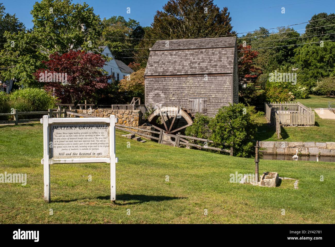 The Historic Dexter Grist Mill in Sandwich, Massachusetts Stock Photo ...