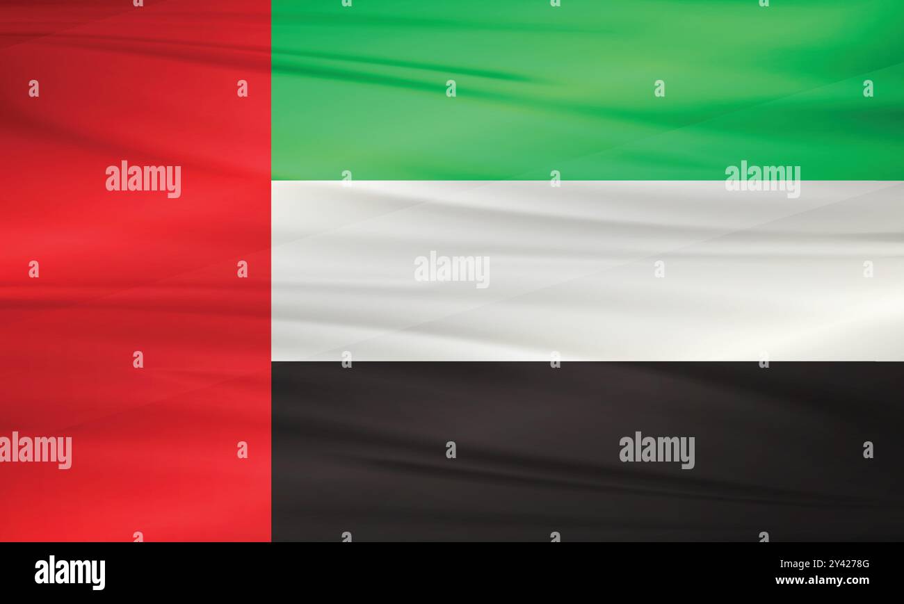 United Arab Emirates Flag and Editable Vector, United Arab Emirates ...